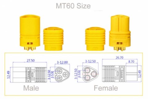Amass MT60 male and female connector